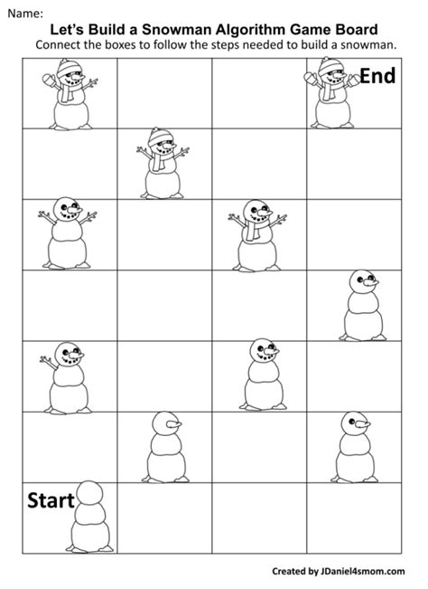 how to build a snowman algorithm game boards jdaniel4s mom