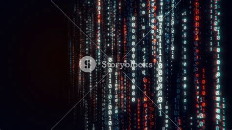 Looping Digital Binary Data Streaming Code Matrix Background Concept