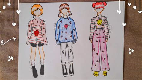 تعلم رسم أزياء كاجوال بنات كيوت سهلة خطوة بخطوة للمبتدئين كيفية رسم