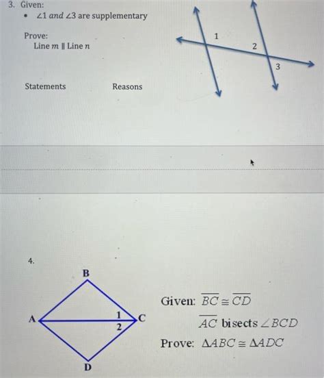 Solved 3 Given 1 And 3 Are Supplementary Prove Line Chegg Com
