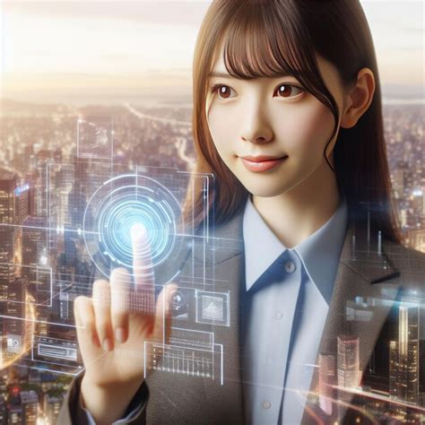 Premium Photo Interacting With Futuristic Holographic Interface With Generative Ai