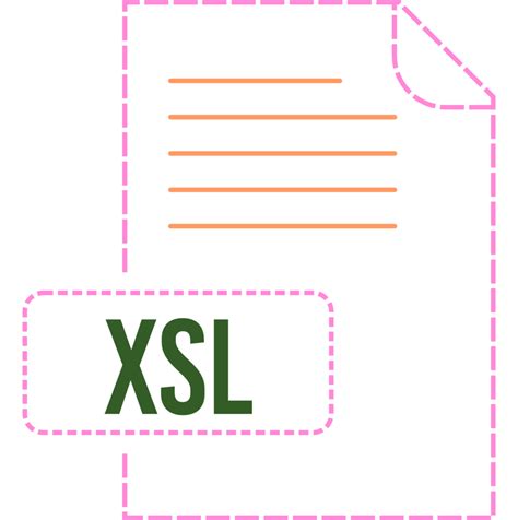 Xsl File Format Icon Dashed Outline 57325245 Png