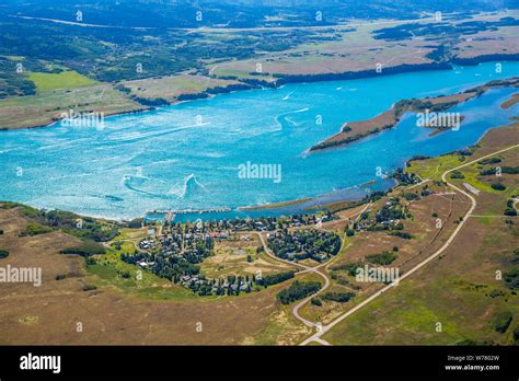Aerial View Of The Summer Village Of Ghost Lake Near Calgary Alberta