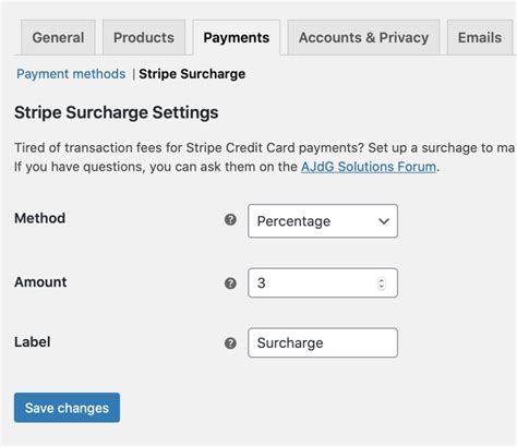 Stripe Surcharge For Woocommerce › Ajdg Solutions