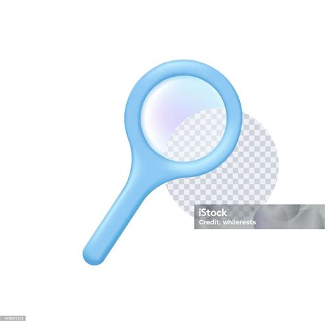 투명한 배경에 돋보기 3d 아이콘 파란색 돋보기 광학 도구를 검색합니다 비즈니스 연구 도구 벡터 일러스트 레이 션 3차원 형태에