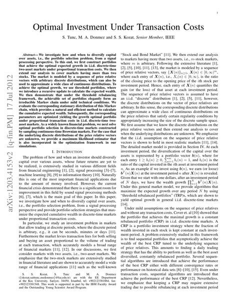 Pdf Optimal Investment Under Transaction Costs
