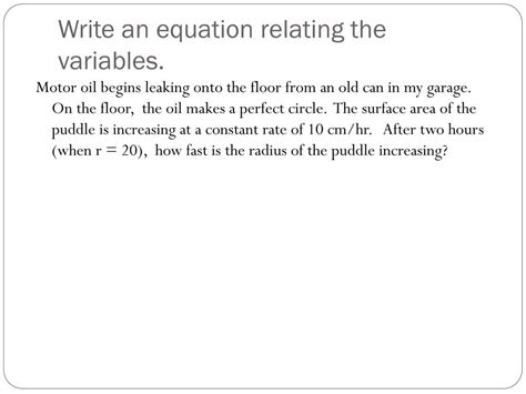 Ppt Using Implicit Differentiation Related Rate Problems Powerpoint Presentation Id 2586897
