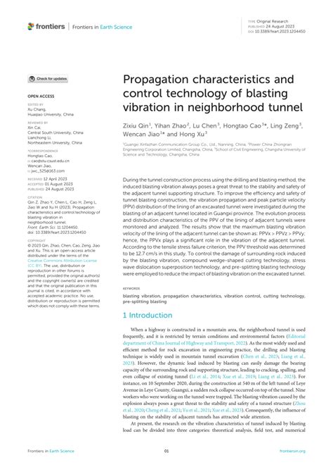 Pdf Propagation Characteristics And Control Technology Of Blasting