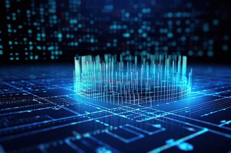Blue Digital Data Analysis Visualization Background Generative Ai Stock Illustration
