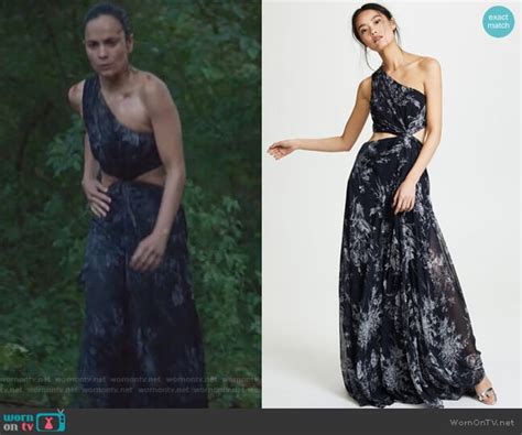 Wornontv Teresas Black Floral One Shoulder Maxi Dress On Queen Of The