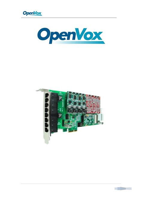 User Manual Openvox A810p English 14 Pages
