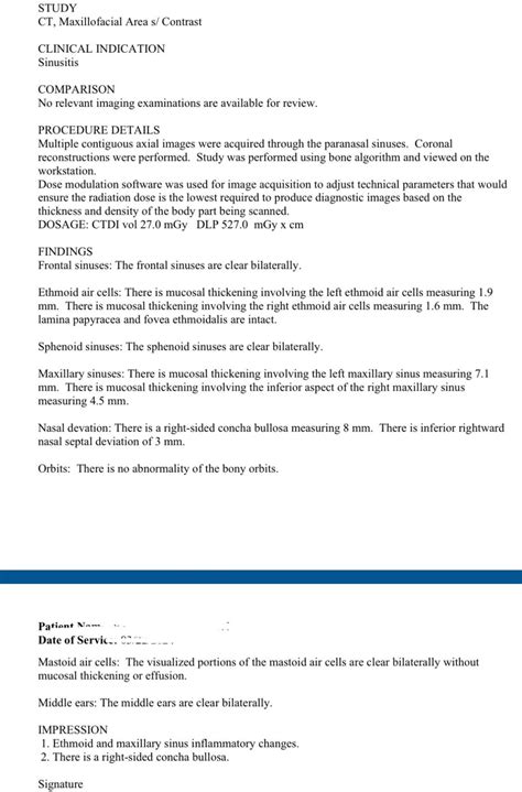 Are These Findings Concerning Rsinusitis