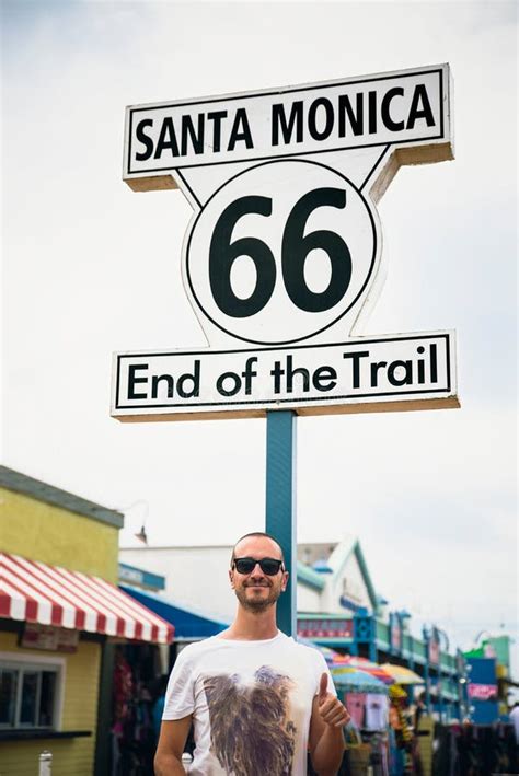 Historic Route 66 Sign At Santa Monica California Stock Image Image