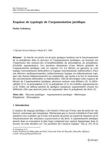 Esquisse De Typologie De Largumentation Pdf