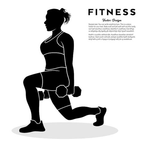 Silhueta De Mulher Fazendo Halteres De Levantamento De Fitness