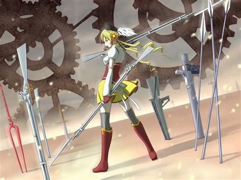 Картинка Волшебница Мадока Магика девочка с мушкетами Аниме