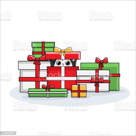 크리스마스 트리와 선물을 가진 새해 귀여운 펭귄의 크리스마스 어린이 그림 겨울에 대한 스톡 벡터 아트 및 기타 이미지 겨울 공휴일 귀여운 Istock