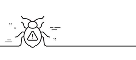 Software Bug Line Icon Cyber Attack Sign Neon Vector Image