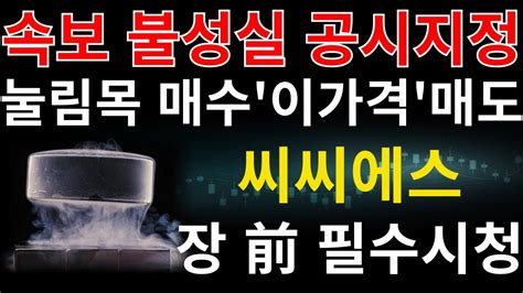 씨씨에스 속보 불성실 공시 지정 주가 16 하락 하지만 눌림목은 매수 물량을 모아가세요 그리고 이 가격 매도하면 됩니다 씨씨에스주가전망 씨씨에스주가