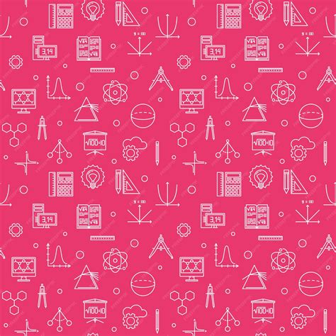 Premium Vector Stem Education Vector Outline Seamless Pattern