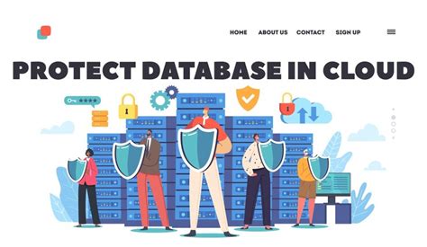 Premium Vector Protect Database In Cloud Landing Page Template People