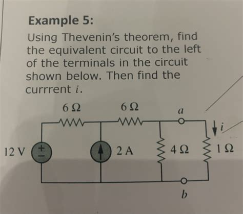 Solved Example 5 Using Thevenin S Theorem Find The Chegg Com