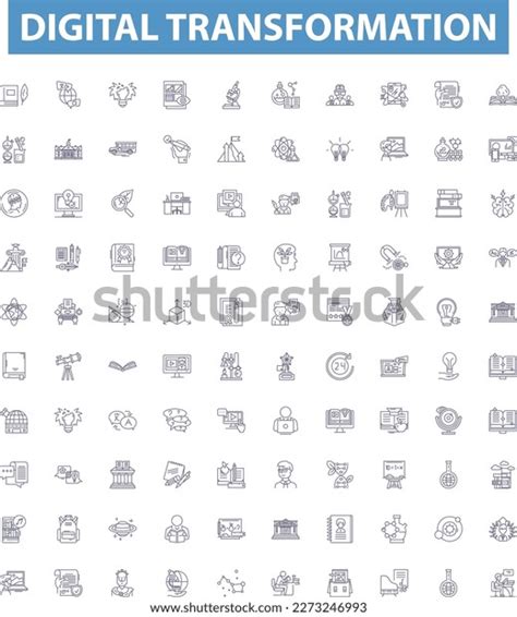 Digital Transformation Line Icons Signs Set Stock Vector Royalty Free 2273246993 Shutterstock