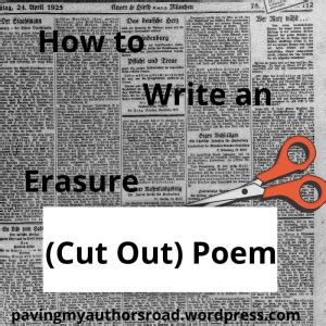 How To Write An Erasure Cut Out Poem Paving My Authors Road