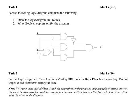 Solved Marks Task For The Following Logic Diagram Chegg Com