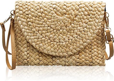 Auruza Straw Clutch Handbag Purse Straw Crossbody Bag Summer Beach Bags