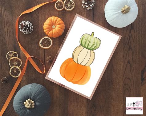 Home Decor Pumpkin Stack Fall Printable Digital Etsy