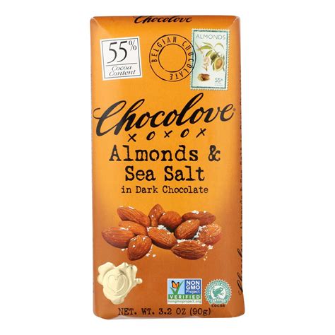 Chocolove Xoxox Premium Chocolate Bar Dark Chocolate Almonds And