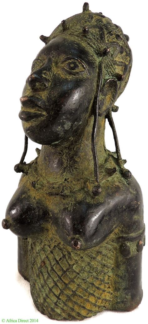 Benin Bronze Head Bust Of Queen Mother Nigeria By Africadirect