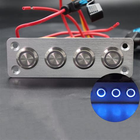 4 Gang Aluminum Push Button Switch Panel Fandm Marine