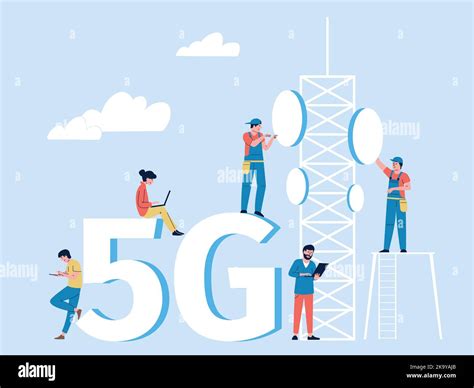 People Using 5g Internet Connection Wifi Waves Secure Web Connect In Public Business Network