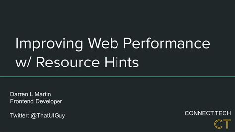 Improving Web Performance W Resource Hints Speaker Deck