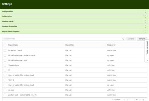 import or export report definitions