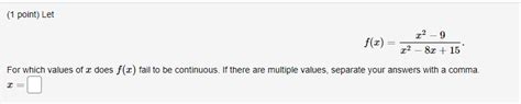 Solved 1 Point For What Value Of The Constant C Is The