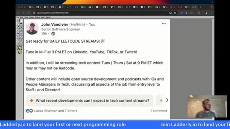John Vandivier On Linkedin Lets Code Ladderly Community Calendar Related