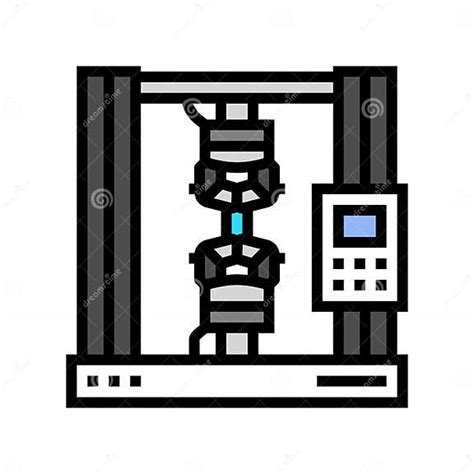 Tensile Testing Materials Engineering Color Icon Vector Illustration