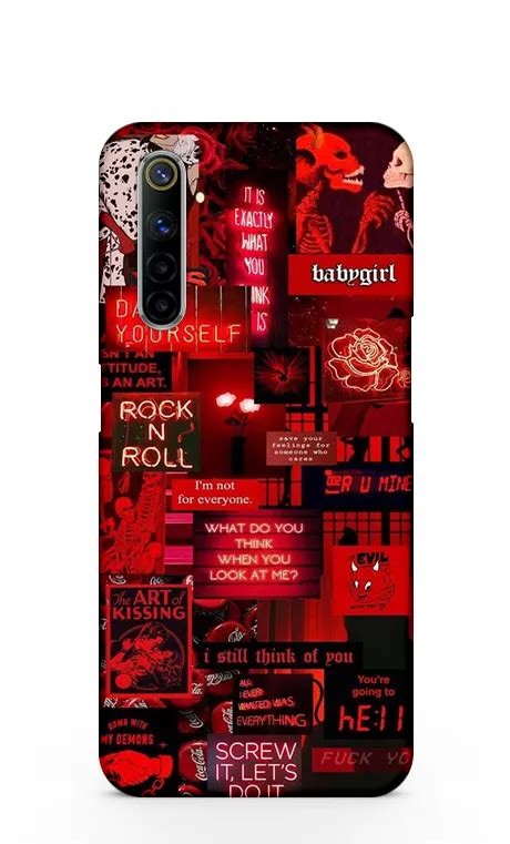Red Aesthetic Realme Mobile Cover