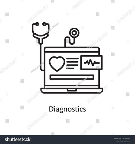 Diagnostics Vector Outline Icon Design Illustration Stock Vector Royalty Free 2145907447