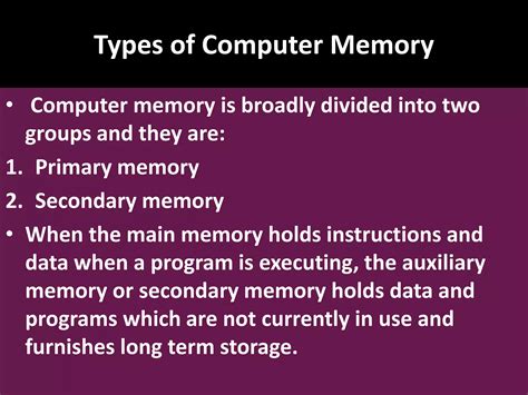 Main Memory Of Computer Ppt
