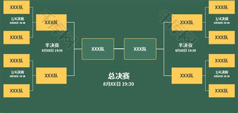 篮球足球体育比赛对阵图excel模板 免费excel表格模板下载 千库网