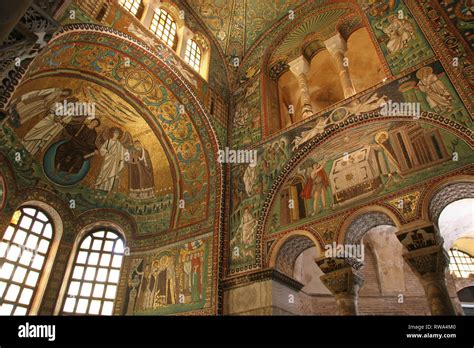 Italy Ravenna Basilica Of San Vitale Byzantine Roman Mosaics Inside