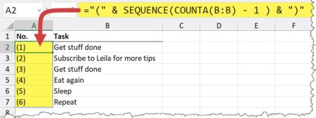 Number Rows In Excel Dynamic Solution With Sequence Xelplus Leila Gharani