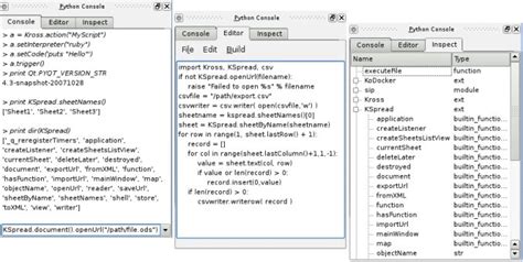 Development Tutorials KSpread Scripting KDE TechBase