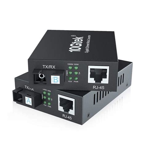 10gtek A Pair Of Gigabit Singlemode Bidi To Ethernet Media Converter Fiber To