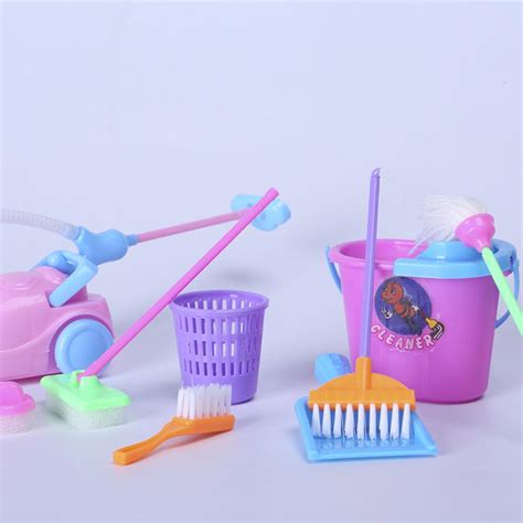9 Pcsset Mini Doll Accessories Cleaning Set Simul Grandado
