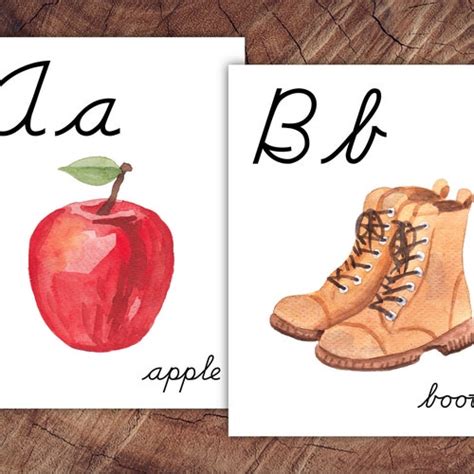 Forest Explorer Alphabet Cards Cursive Large Format For Etsy